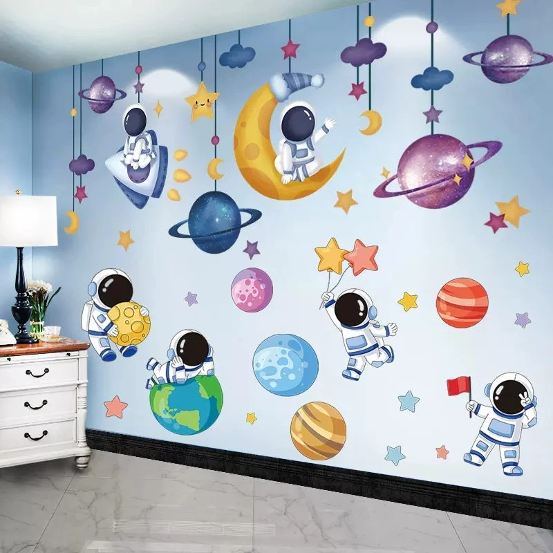 SHIJUEHEZI-Outer-Space-Astronauts-Wall-Stickers-DIY-Creative-Planets ...