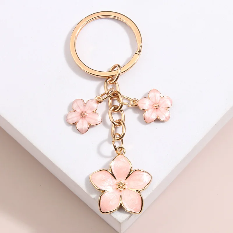 Cute-Plant-Keychain-Sakura-Flower-Key-Ring-Enamel-Key-Chains-For-Women ...