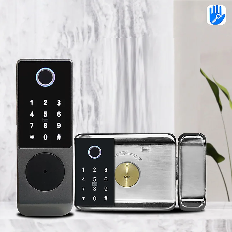 Dual Fingerprint lock Waterproof Outdoor Iron Door Swipe Card Lock Type ...