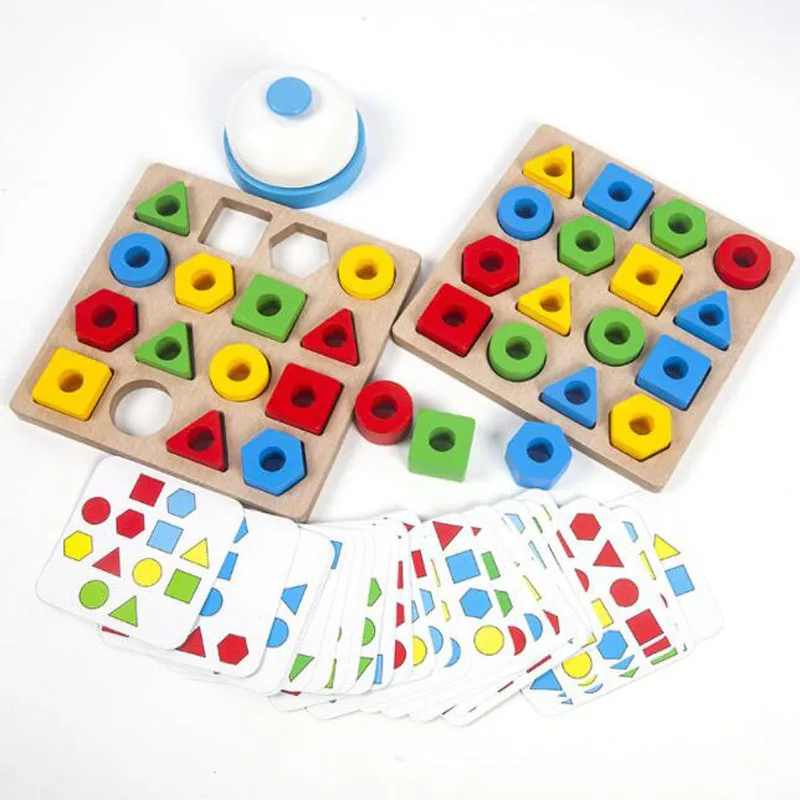 Geometric-Shape-Color-Matching-Puzzle-Baby-Montessori-Educational-Toy ...