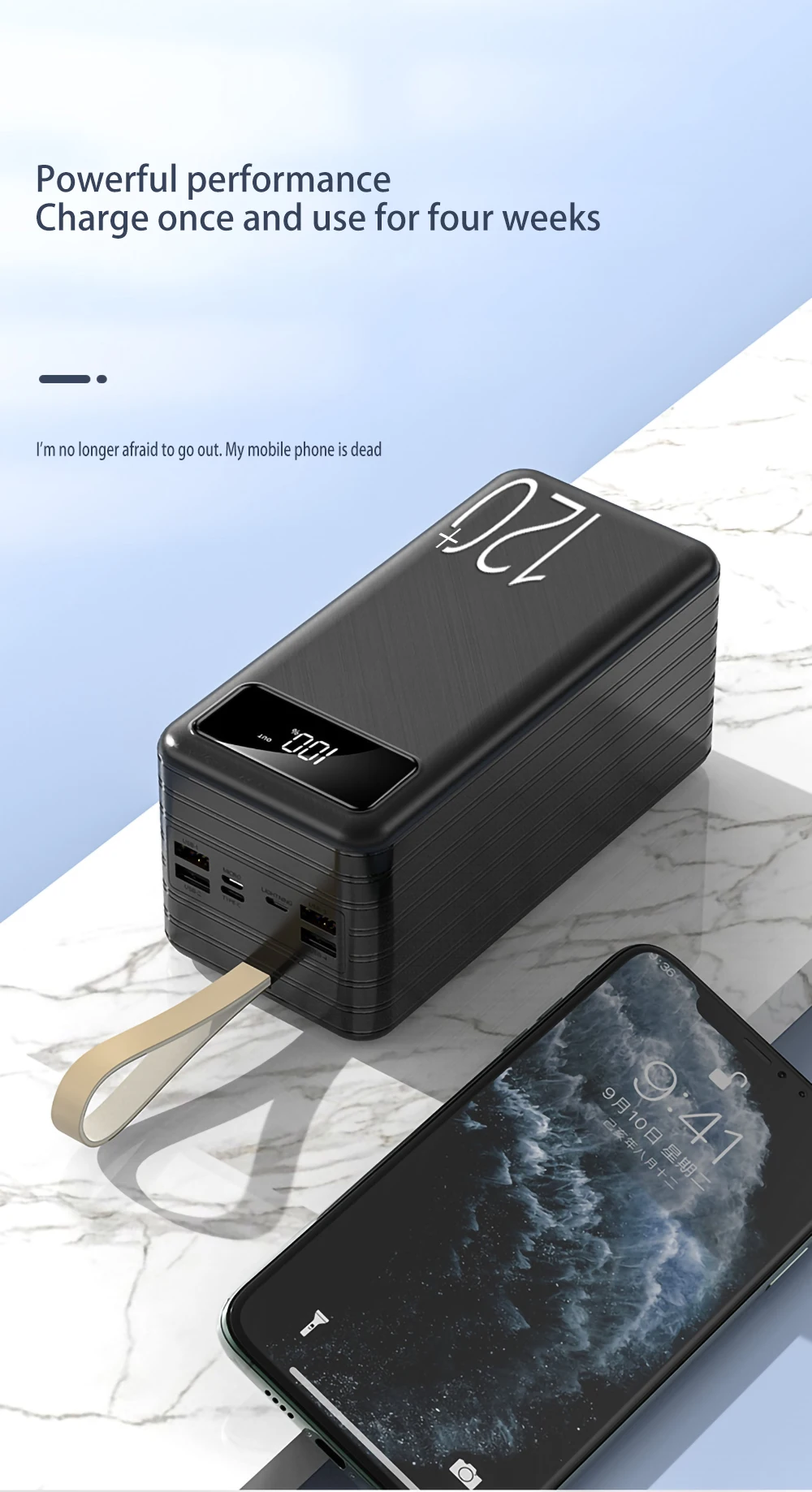 Fast Charging Power Bank 120000mah18650 Power Pack Super Large Capacity ...