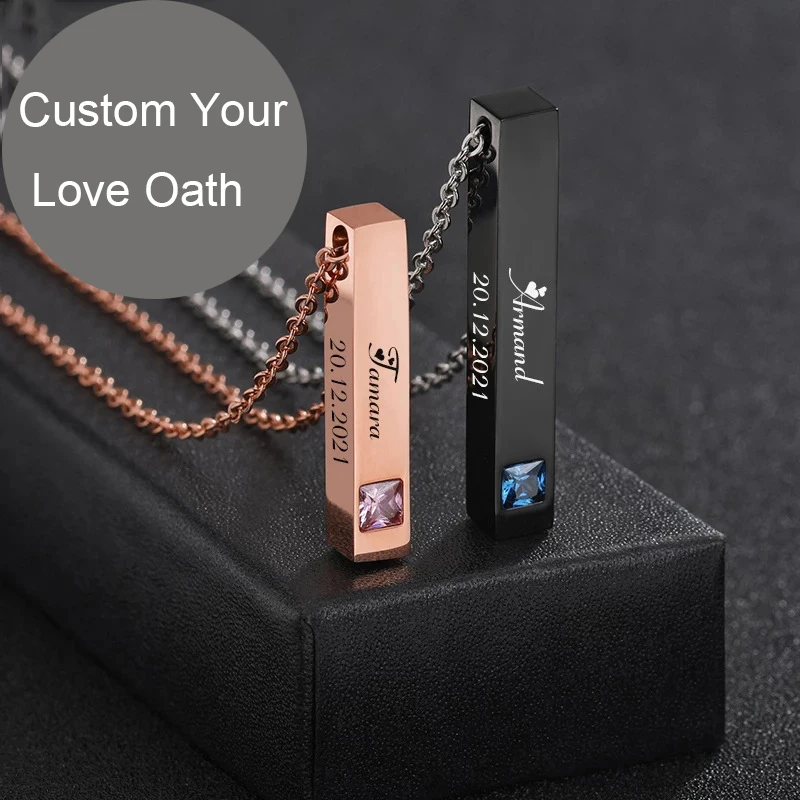 Custom-Couple-Necklace-With-Cubic-Zircon-Personalized-Stainless-Steel ...