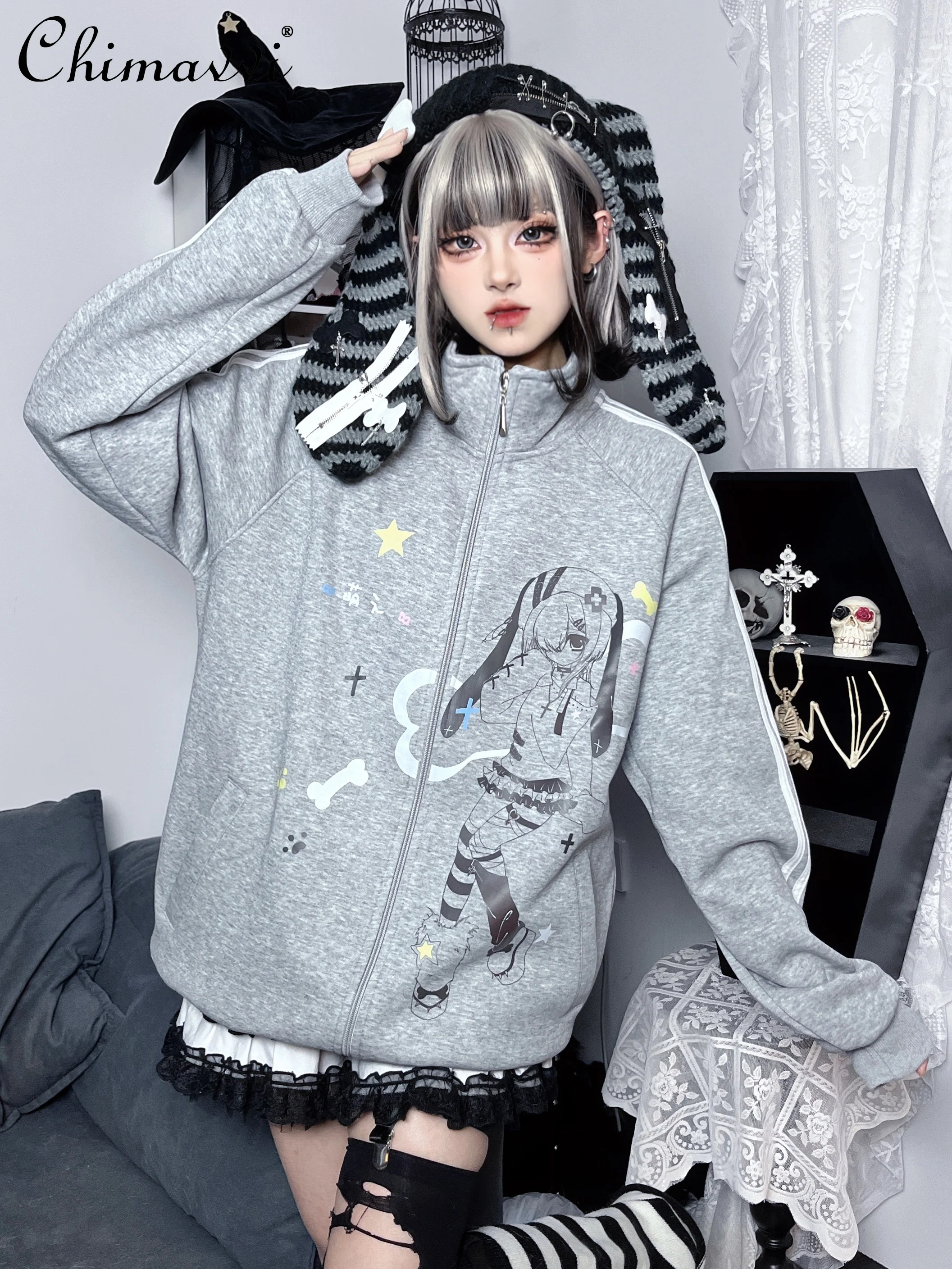 Original-Japanese-Subculture-Gray-Cardigan-Jacket-Autumn-Winter-Fashion ...