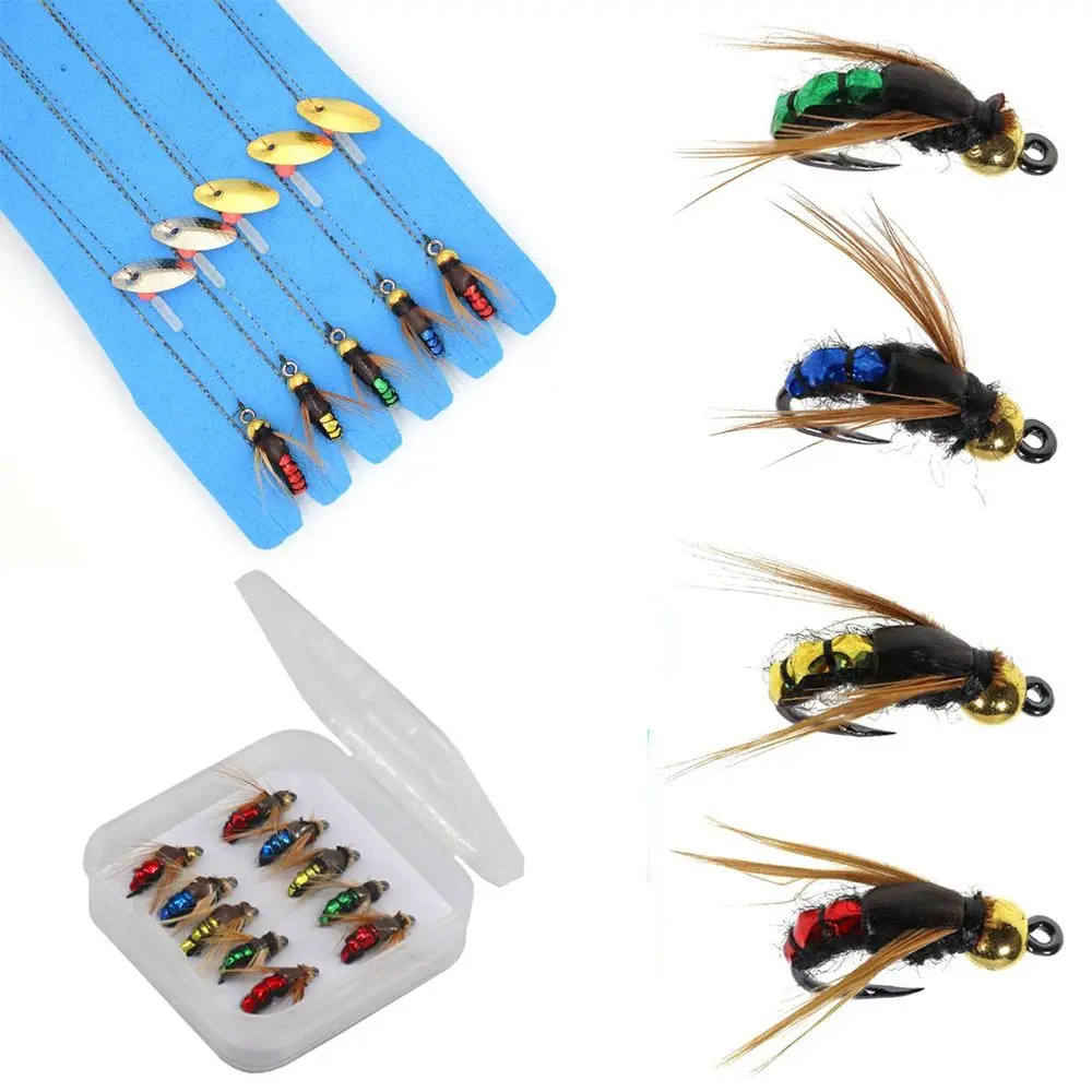 Artificial Fast Sinking Flies Hook 14 Insect Worm Bait Fishing Lure ...