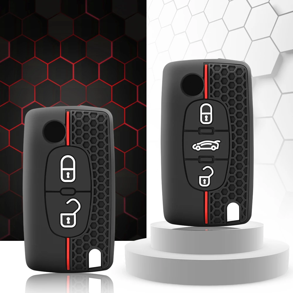 2-3-Button-Key-Case-Cover-for-Citroen-C-Crosser-C3-C4-Picasso-Berlingo ...