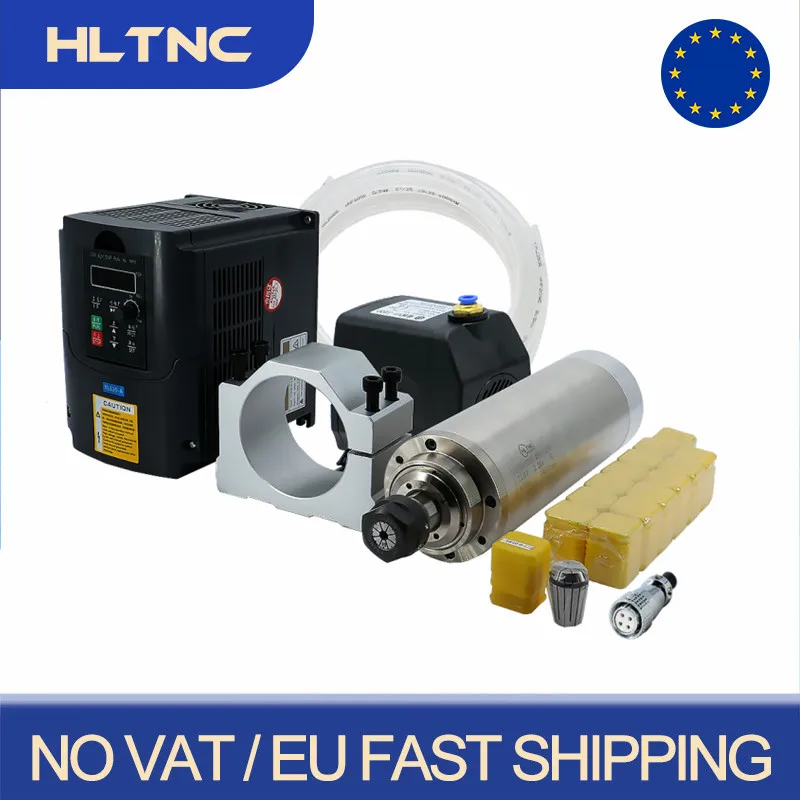 EU-Shipped-1-5kw-2-2kw-Water-Cooling-Spindle-Motor-Kit-24000RPM-Round ...