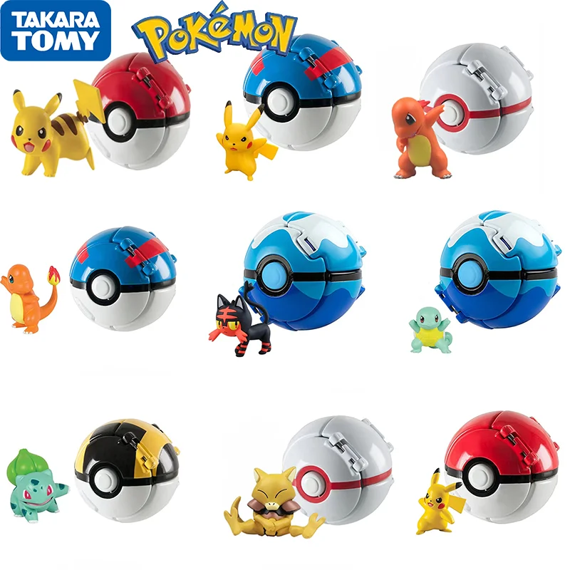 12-Styles-Tomy-Pokeball-Anime-Character-Pikachu-Squirtle-Pokemon ...