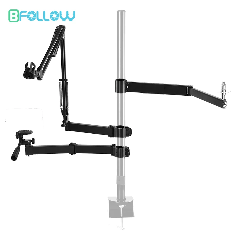 BFOLLOW DIY Camera Microphone Boom Arm for Desk Monitor Stand Youtube ...