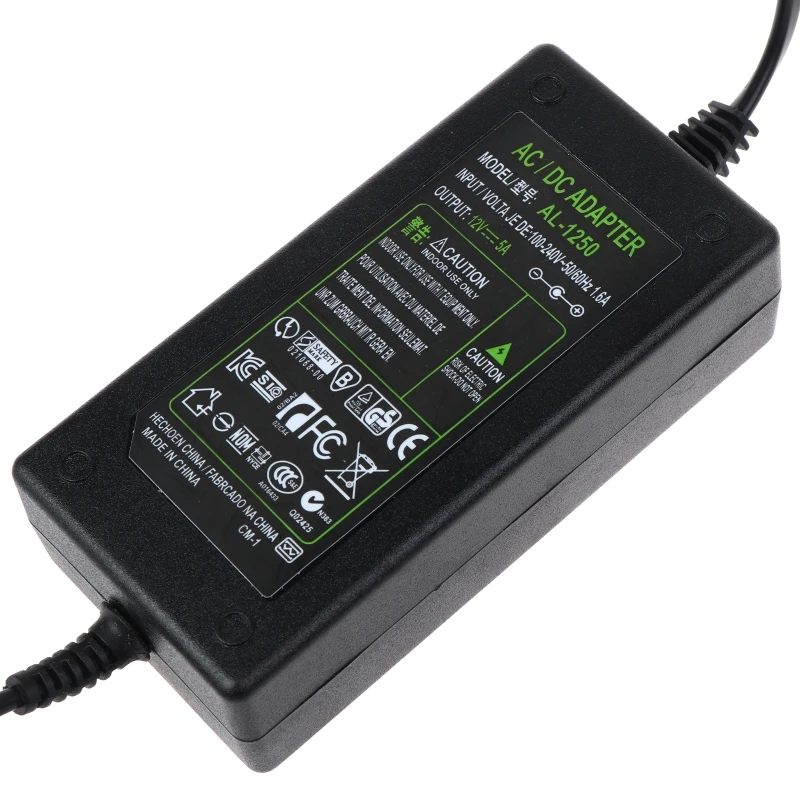 12V 5A Power Supply Adapter AC DC Converter 100-240V to 12 V 5 Amp ...