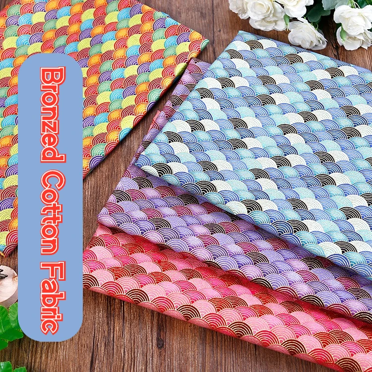 Printed Fish Scales Fabric Pure Cotton Plain Weave Bronzed Cloth ...