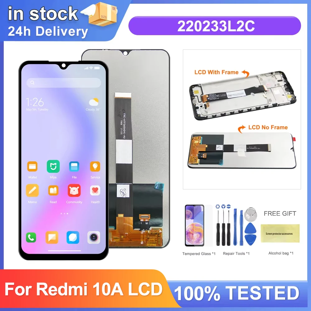Tela para pantalla Xiaomi Redmi 10A 220233 L2C 220233 Tela de toque ...
