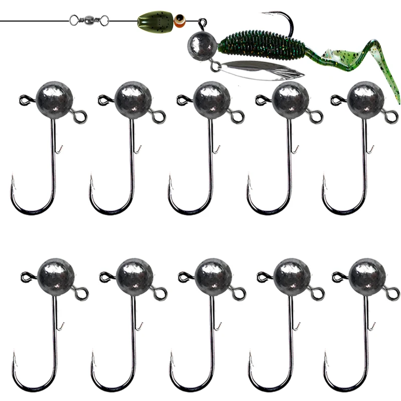 10pcs/lot Jig Head Fishing hook 3g 4g 6g 9g Round Ball Jig Hook ...