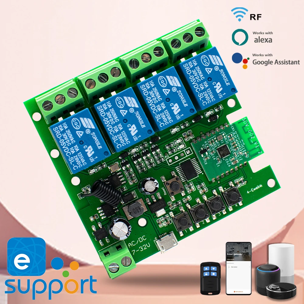Ewelink Smart Switch Home Automation Relay 1/2/4CH Wifi Smart Switch ...