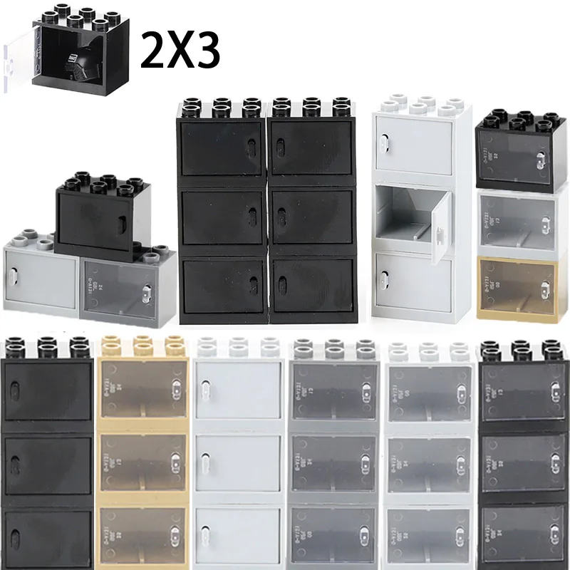 MOC Glass Cabinet Building Blocks City Furniture Locker Container ...