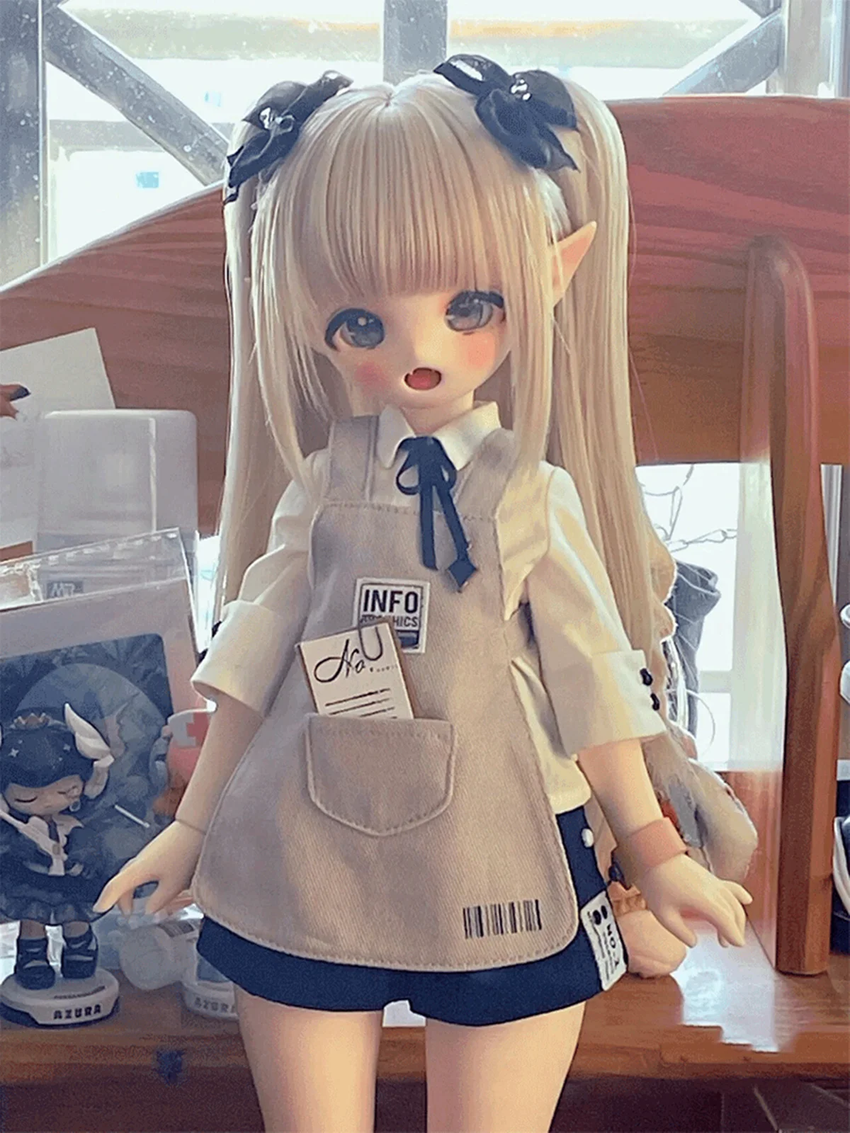 New sd bjd action figure 1/4 Vampire Meow Ji rabbit body bear body Optional makeup Nude baby ...