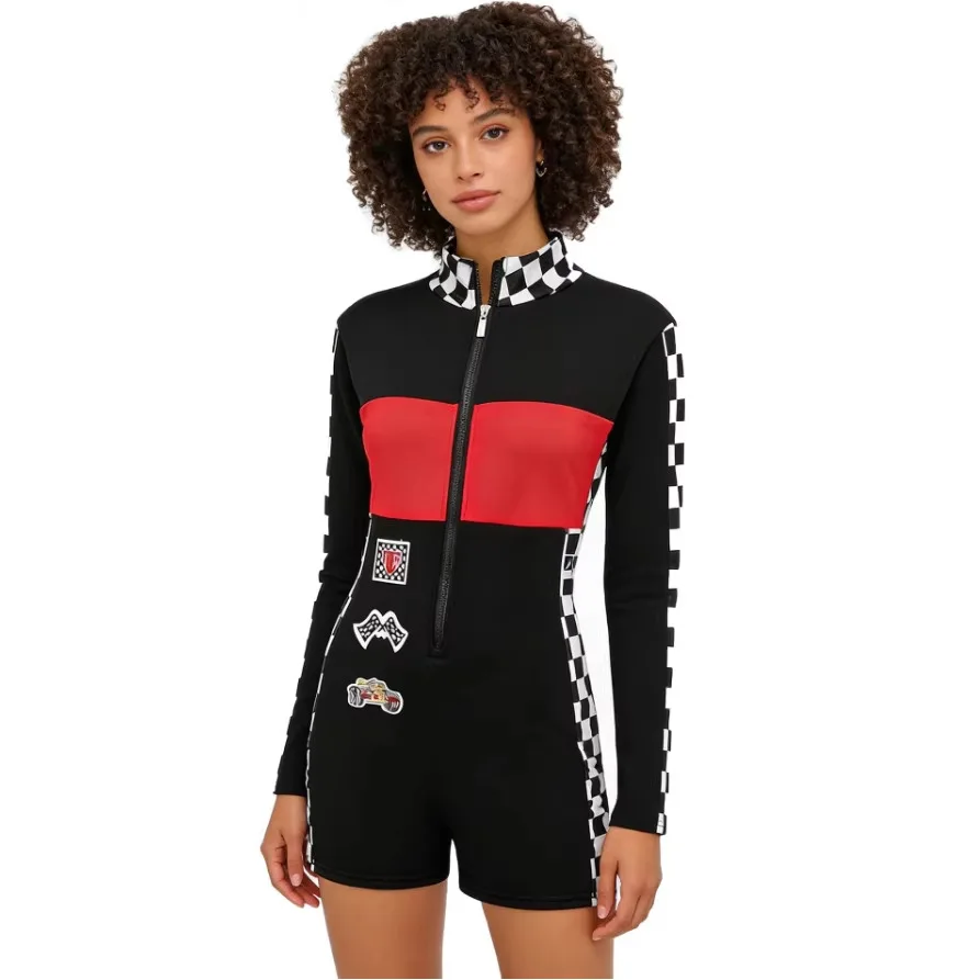 Women's Racing Driver Jumpsuit Halloween Sexy Jumpsuit Cosplay Costume ...