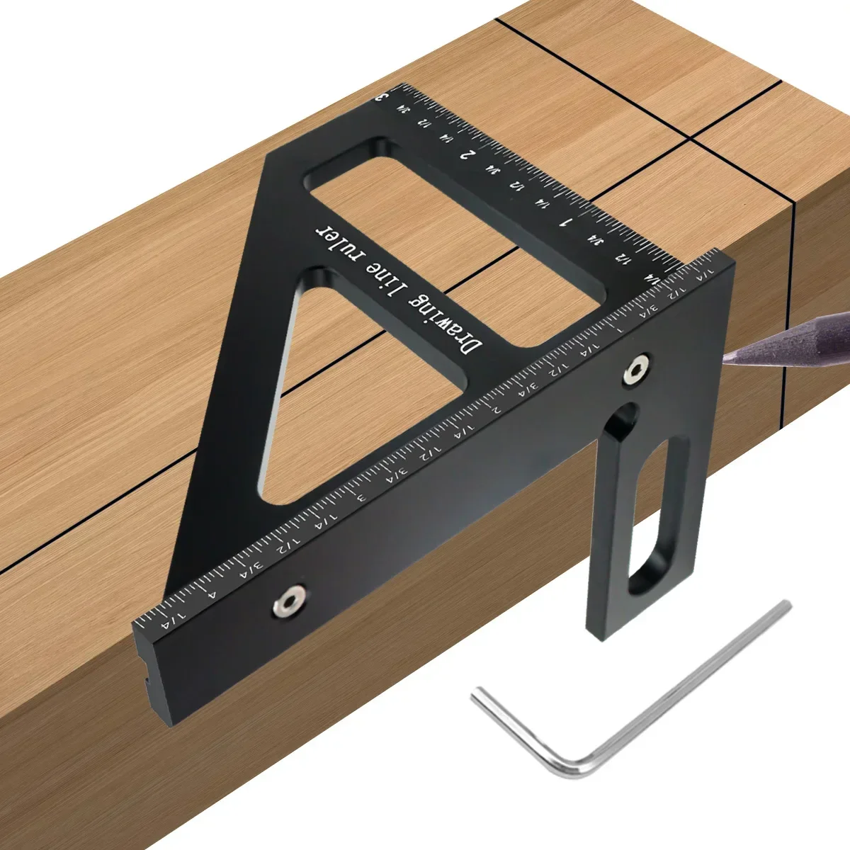 45-90-Degree-Aluminum-Woodworking-Square-Protractor-3D-Multi-Angle ...