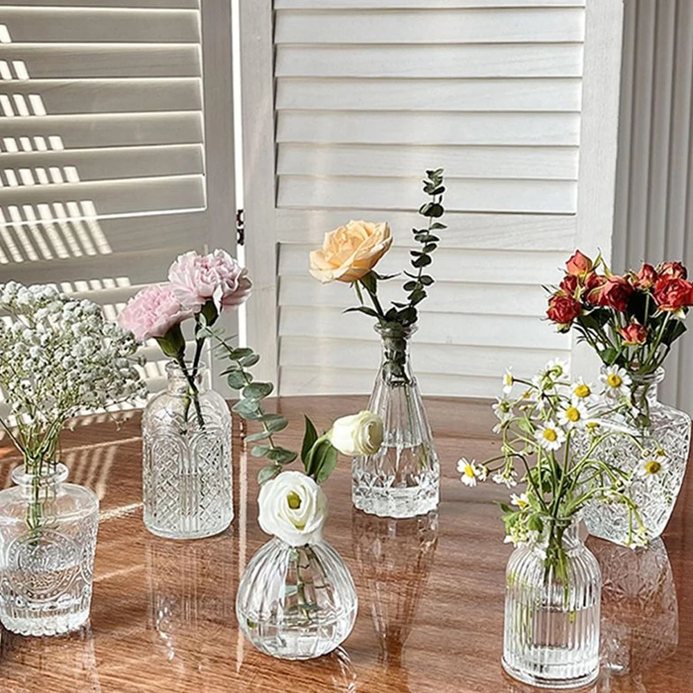 INS-Glass-Vase-Hydroponic-Plant-Vase-Mini-Flower-Vase-Transparent ...