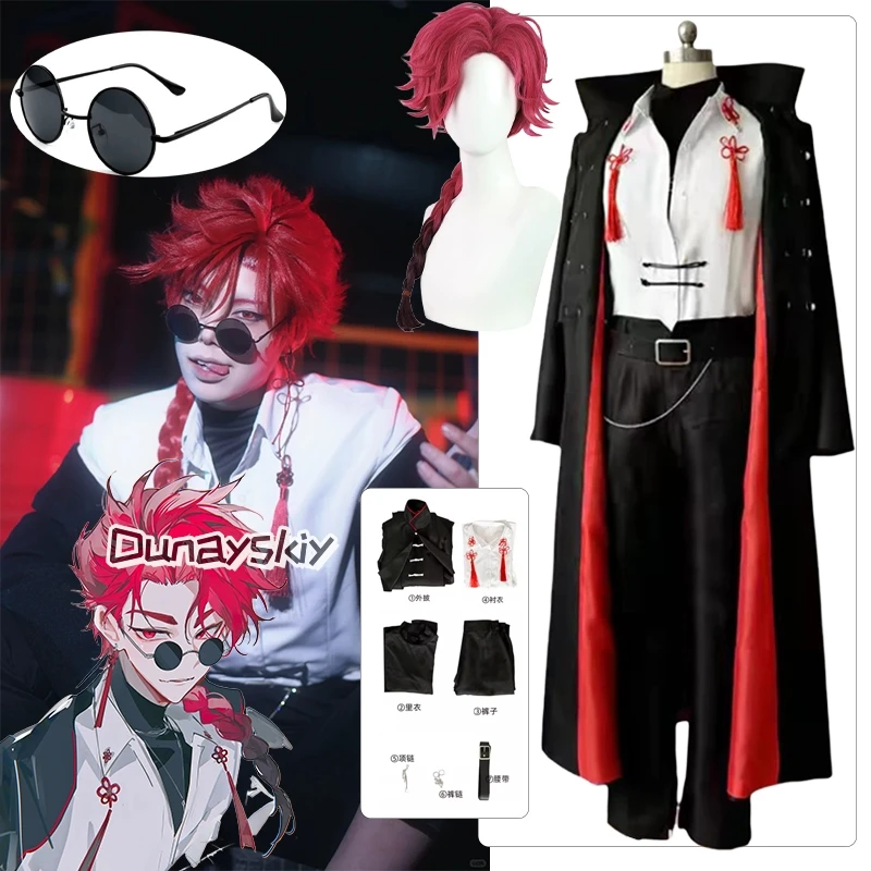 Link Click Vein Cosplay Costume Red wig cosplay S-3XL Cape Suit Unisex ...