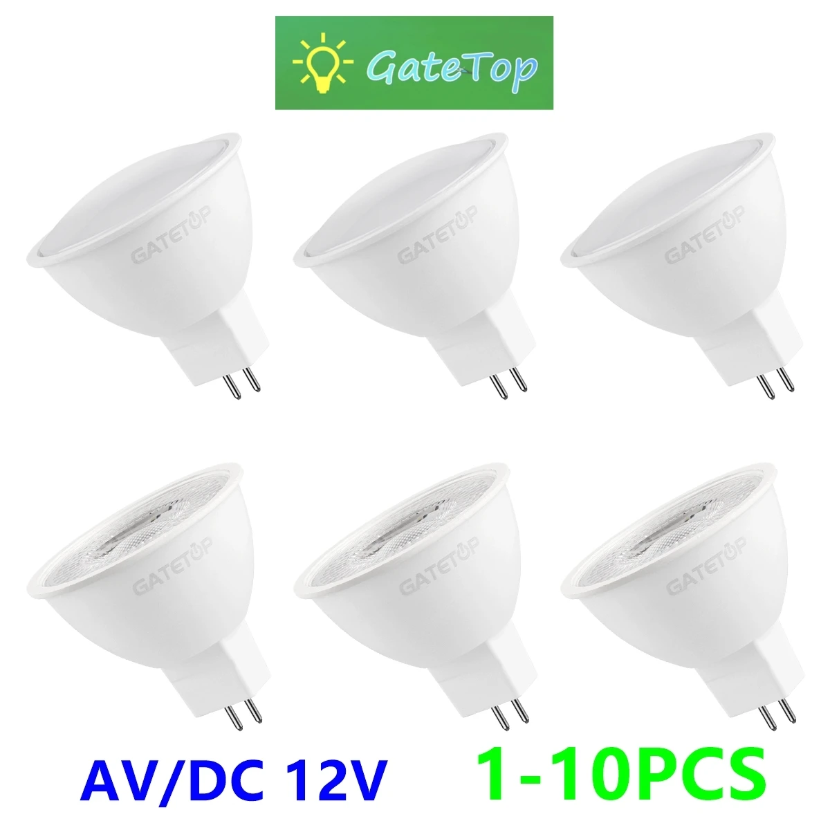 1-10PCS-LED-low-voltage-spotlight-GU5-3-MR16-AC-DC-12V-non-flickering ...
