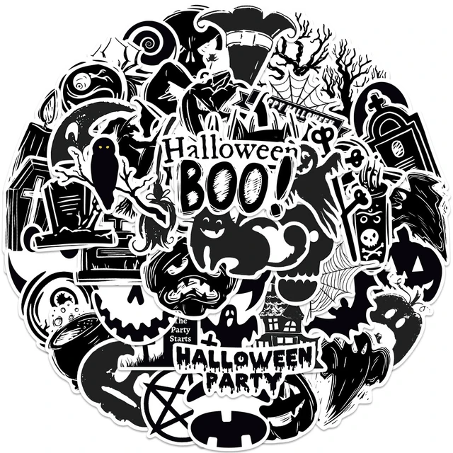 Black And White Halloween Scrapbook Paper