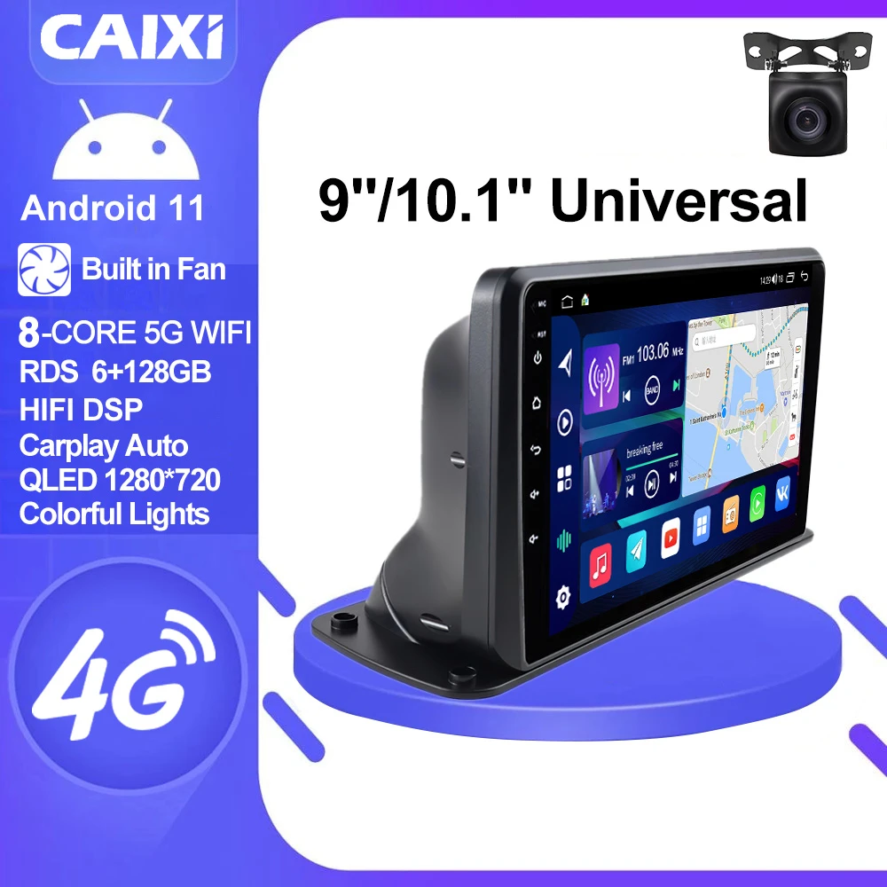 CAIXI Painel Universal Carplay para Carro, Rádio 2Din, Android, GPS, Painel Stereo RV, Montagem ...