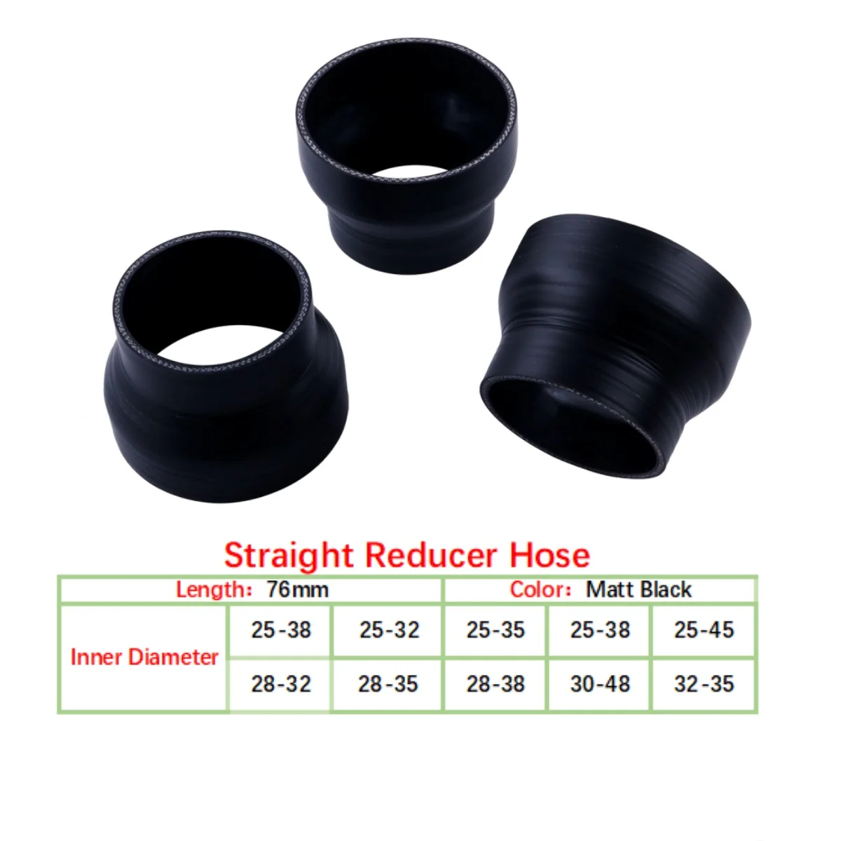 1PC Straight Reducer Hose Piping Silicone Connector Car Intercooler ...