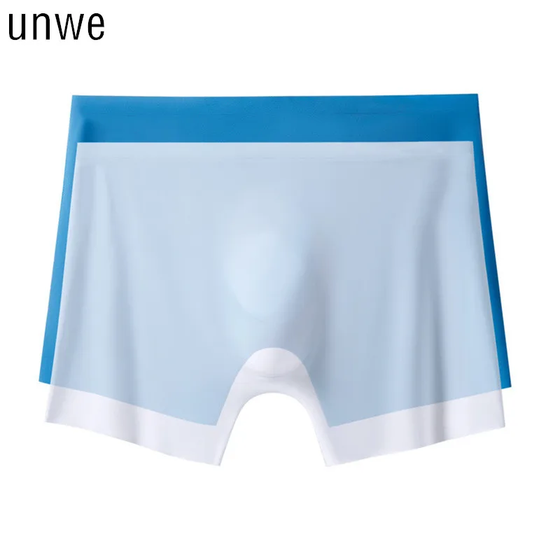 1-2 Pcs Ultra-thin Silk Boxers for Men Seamless Underwear Breathable ...