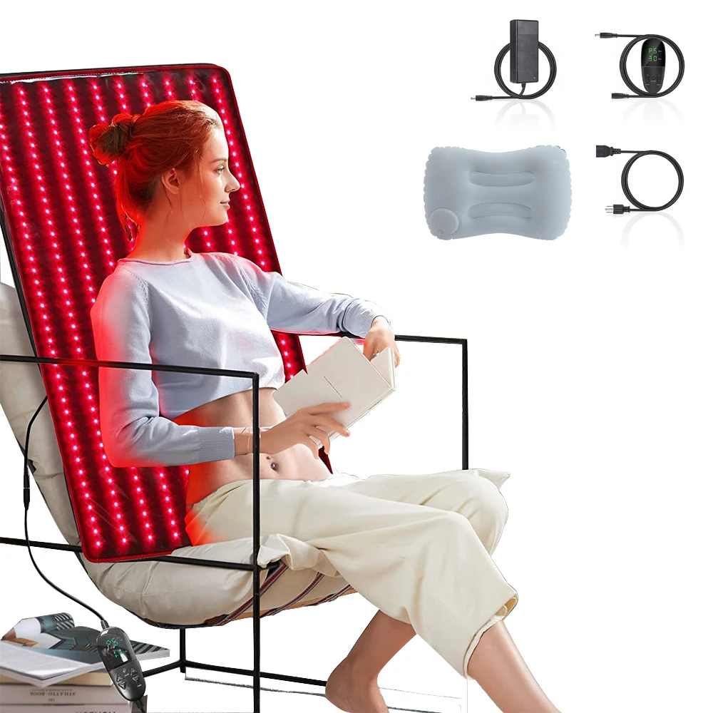 Red-Light-Therapy-Pad-Near-Infrared-Wrap-400pcs-LEDs-660NM-850NM-Heat ...