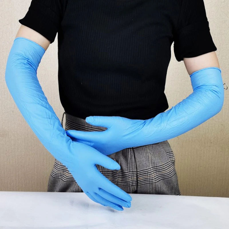 Rubber Gloves Long Disposable | Resistant Nitrile Gloves | Waterproof ...
