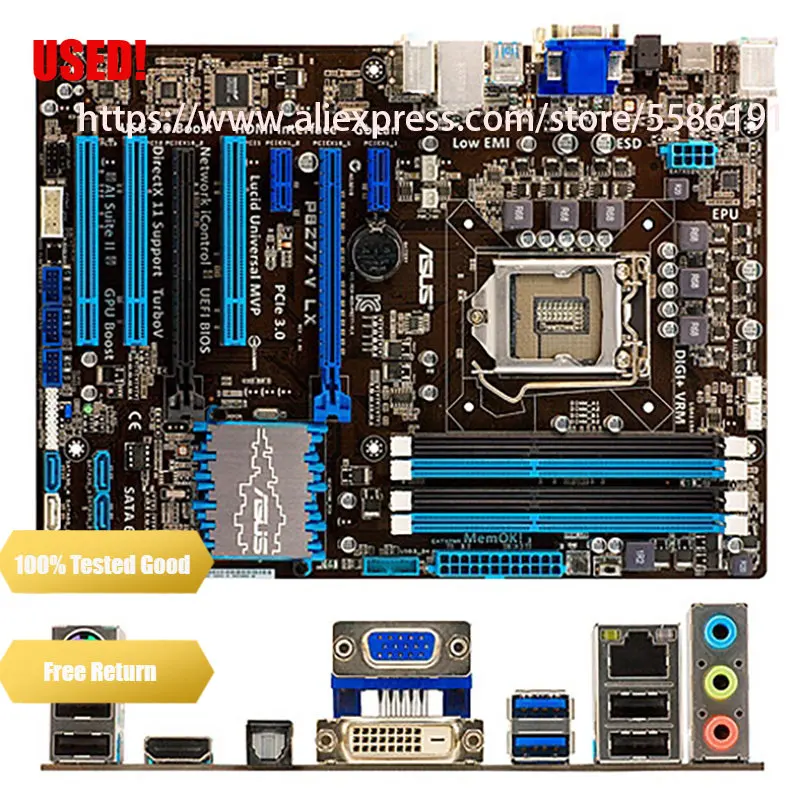 สำหรับ Asus เมนบอร์ด P8Z77 V LX2 Z77เต้ารับ LGA 1155 i5 i7 DDR3 SATA3 32กรัม USB3.0 ATX ...
