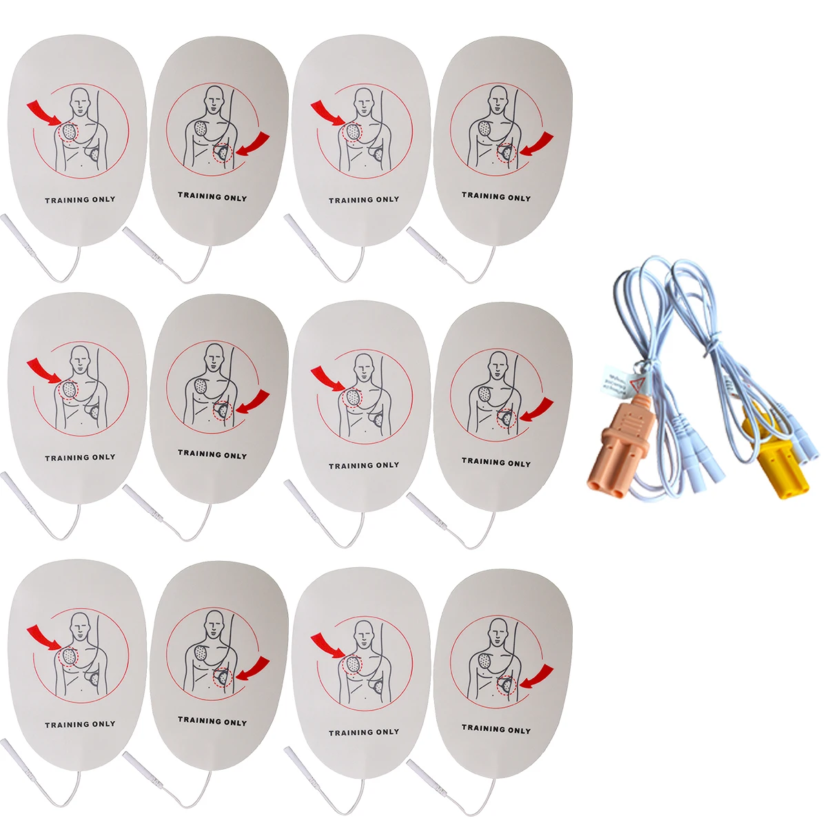 5-Pair-XFT-Adult-Pads-With-Cable-For-XFT-120-XFT-120C-AED-Trainer ...