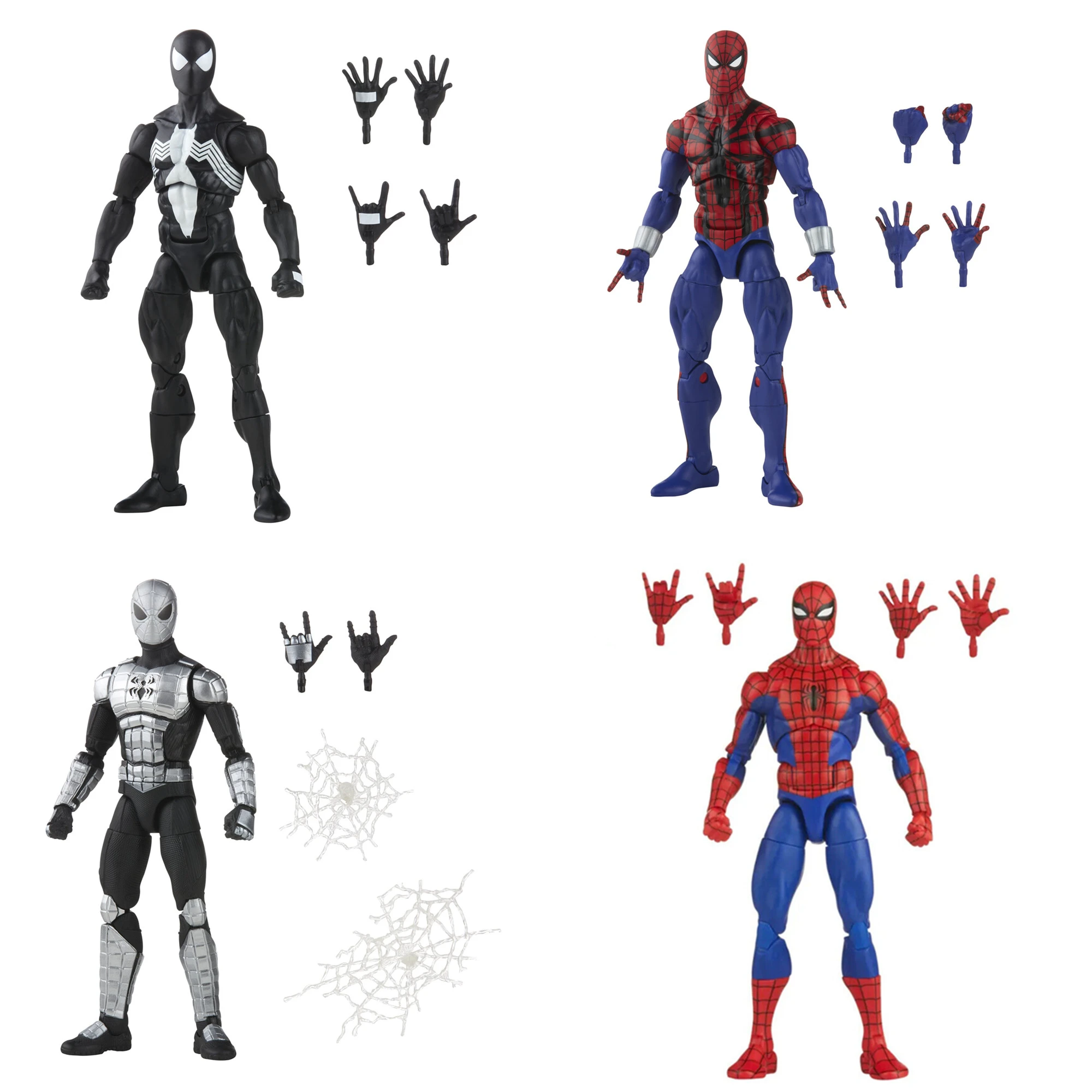 Marvel Legends Vintage Retro Ben Reilly Classic Black Spider Man Armor ...