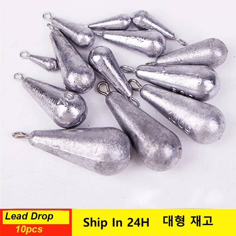 Quick-Release-Fishing-Weight-Sinker-Droplets-Drops-10Pcs10g-Soft-Bait ...