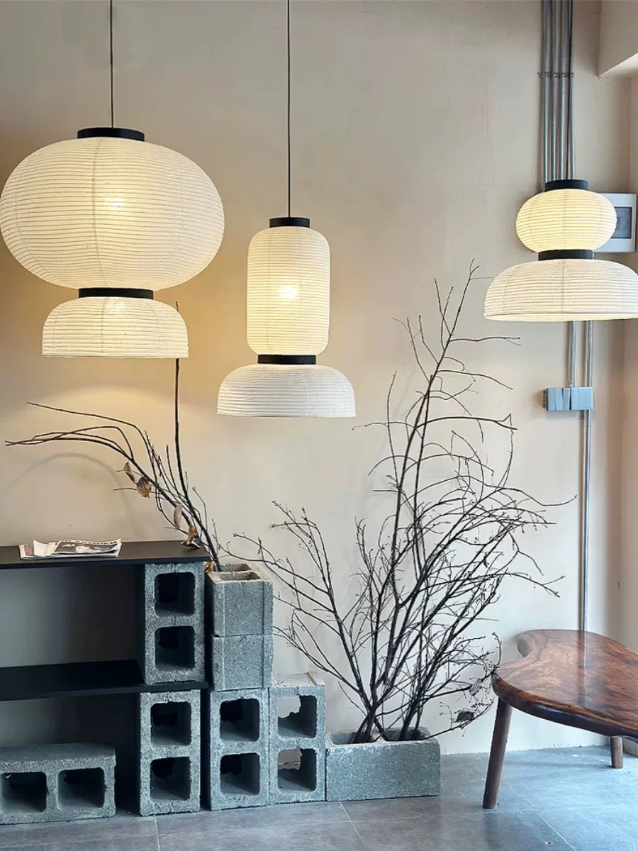 Wabi-Sabi-Rice-Paper-Chandelier-Japanese-LED-Pendant-Lamp-Living-Room ...