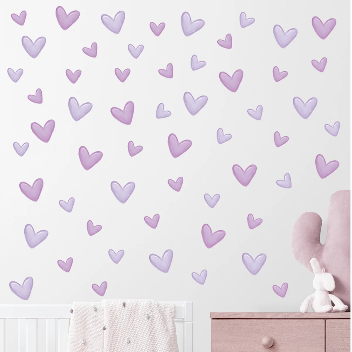 1Set-Novelty-Cartoon-Purple-Pink-Hearts-Wall-Stickers-Art-Home ...