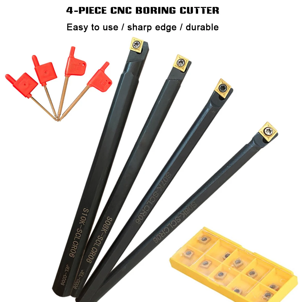 4pcs-Boring-Bar-Lathe-Turning-Tool-Set-Cutter-Tool-Inner-Hole-Holder ...