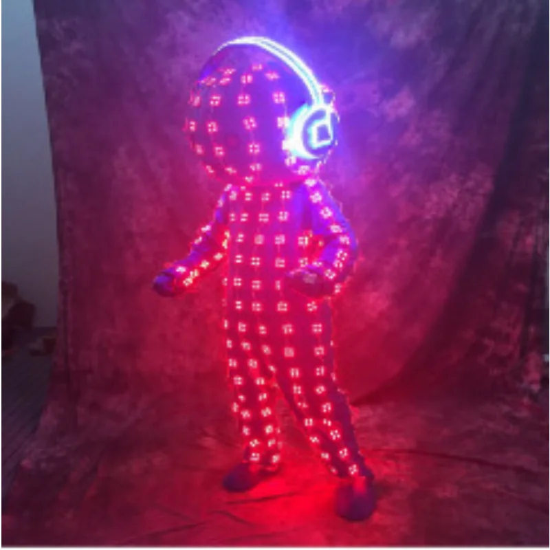 Nightclub-DJ-Mascot-Light-Up-Robot-Clothing-Stage-Doll-Cosplay-Glowing ...