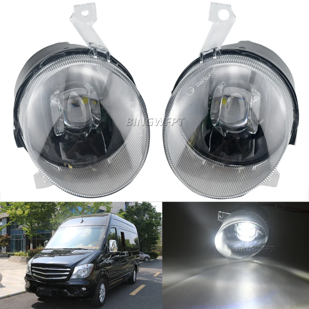 2 Pcs Fog Light Assembly Car LED Lens Fog Lamp For Mercedes Benz ...