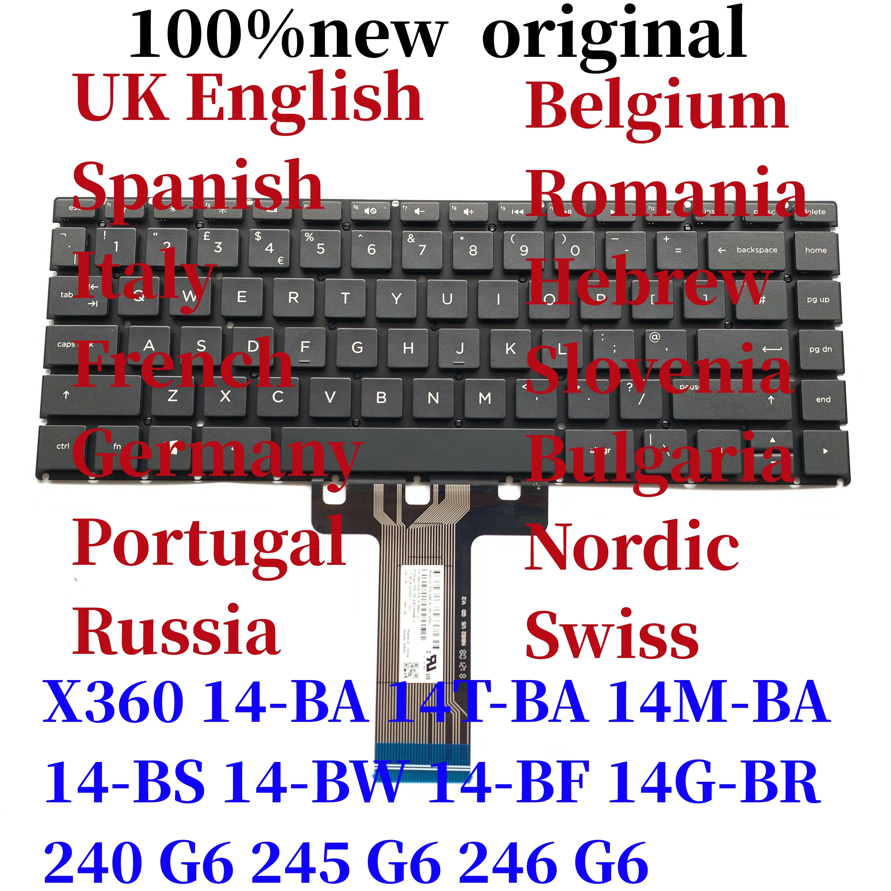 New Original laptop keyboard For HP Pavilion X360 14-BA 14T-BA 14M-BA ...