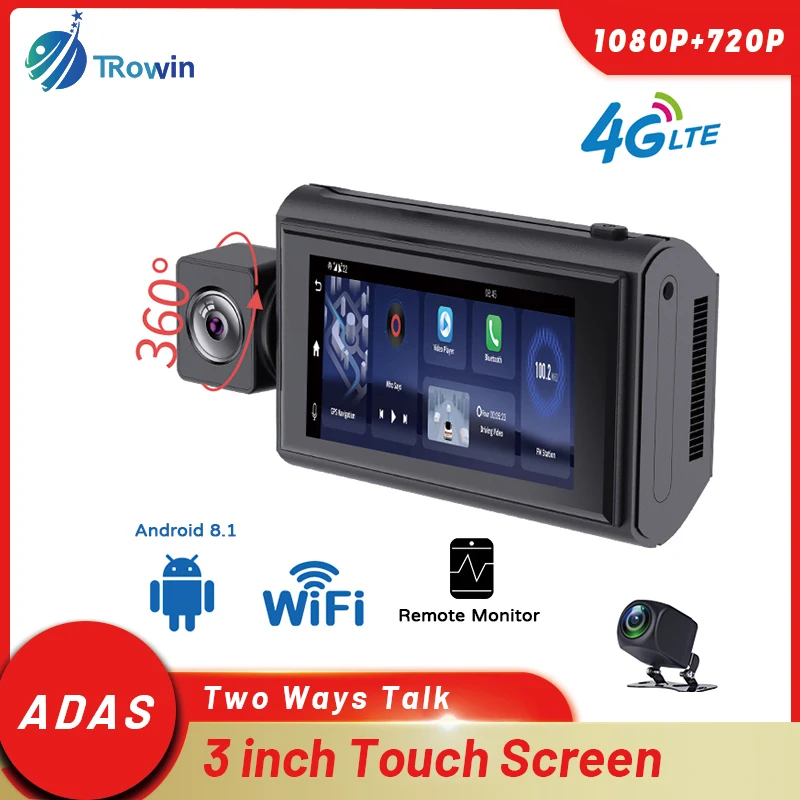 NEW-4G-Android-DVR-Remote-parking-monitor-3-Touch-dash-cam-adas-wifi ...