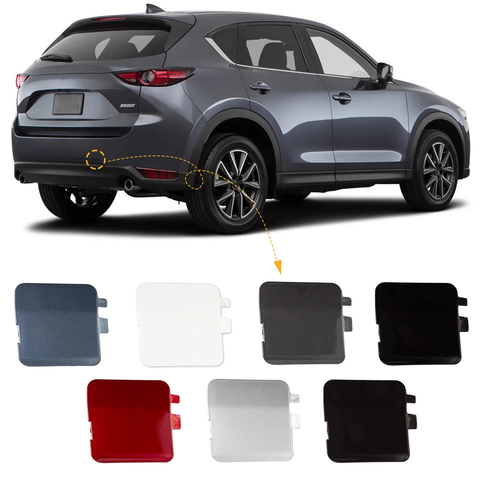Rear Bumper Tow Hook Cap Towing Eye Cover For Mazda CX-5 2017-2021 ...