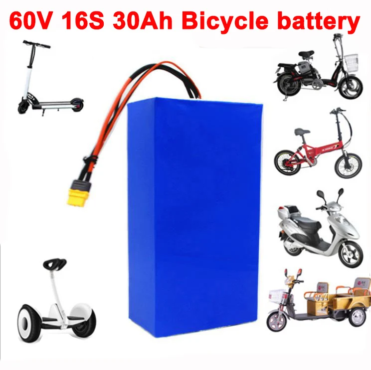 18650 리튬 배터리 팩 밸런스 카 전기 자전거 스쿠터 세발 자전거 배터리 30a Bms 포함 60v 16s8p