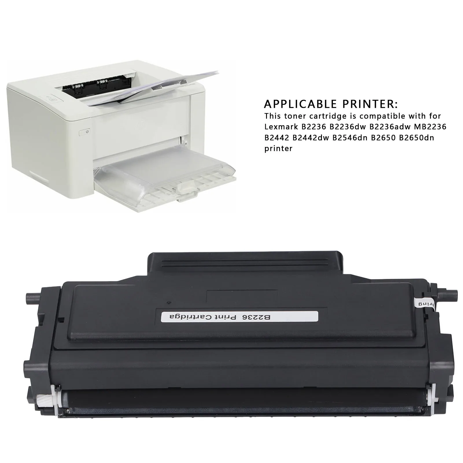 Toner Cartridge B2236 3K Compatible Replacement for Lexmark B2236 ...