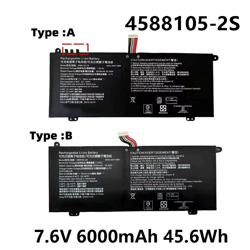 4588105-2S 4007169 7.6V 6000mAh 45.6Wh laptop battery for Dynabook ...