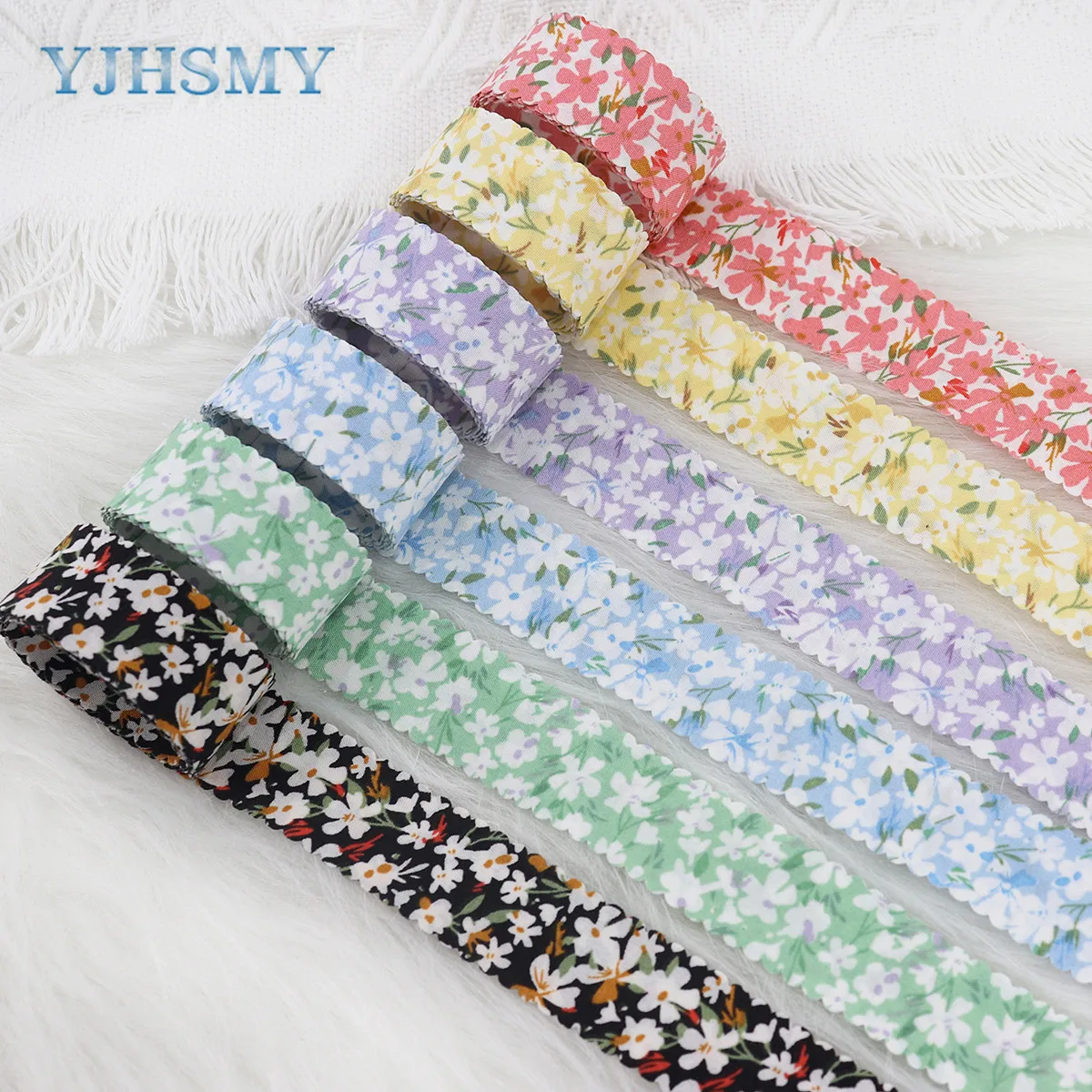 Wavy-Edge-Floral-Flower-Fabric-Ribbon-5-Yards-for-DIY-Handmade-Hair-Bow ...