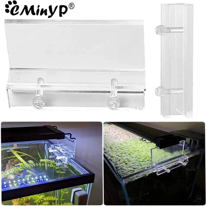2Set-Clear-Acrylic-Fish-Tank-LED-Light-Holder-Lamp-Hanging-Aquarium ...