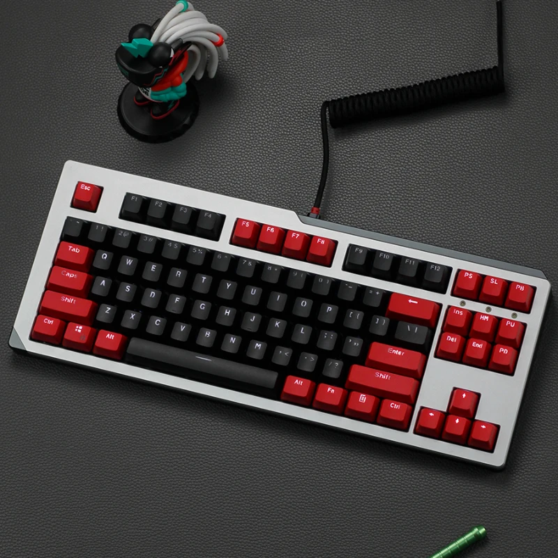 PBT-Material-Keycaps-Frosted-and-Translucent-104-87-61-Keycaps ...