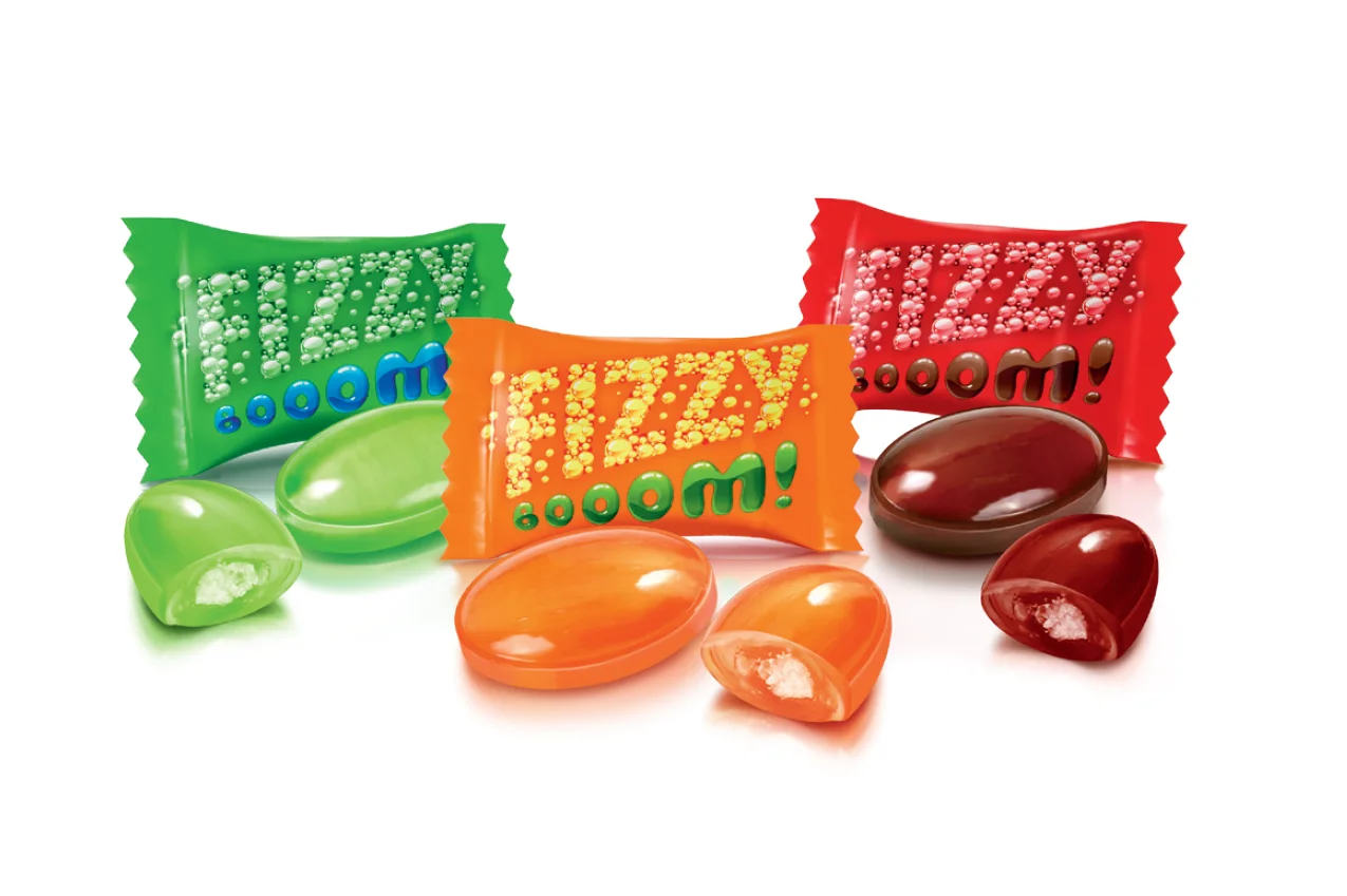 Roshen Candies Fizzy Boom with 1 kg sparkling filling - AliExpress 2