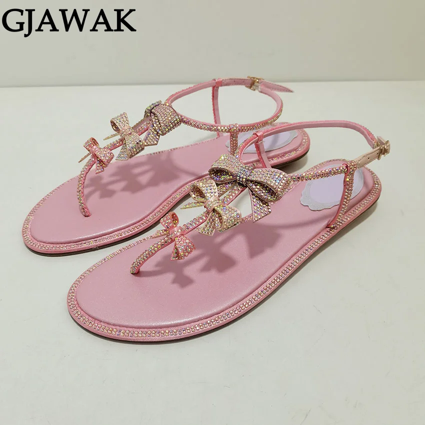 Summer Sandals Women FlipFlops Crystal Bowknot Beach Shoes Female Open ...